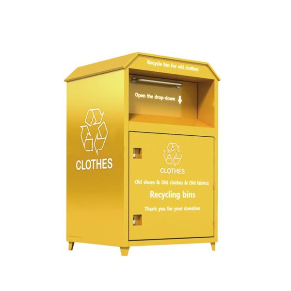 Quality Durable Clothing Donation Box Powder Coating Recycling Bin for sale