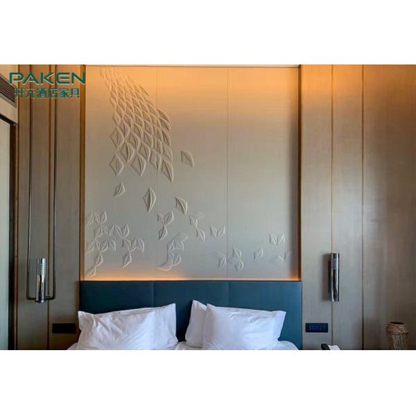 Quality Luxury Hotel Interior Bedroom Fixed Furniture Wooden Wall Panel for sale