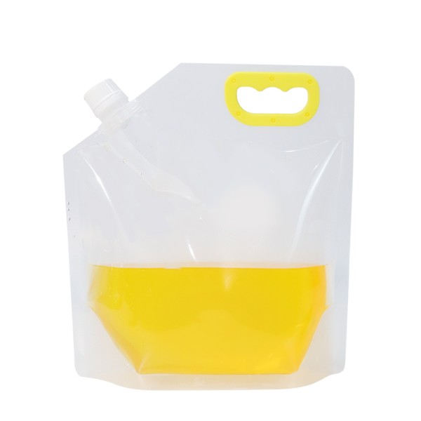 Quality 1L Transparent Self-Supporting Packaging Bag with Spout Inventory Leak-Proof Fruit Juice Beverage Beer Food Grade Material for sale