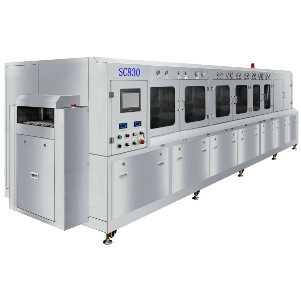 Quality IC Packaging Parts Inline Cleaning System With Trial Chemical Wash Sections for sale