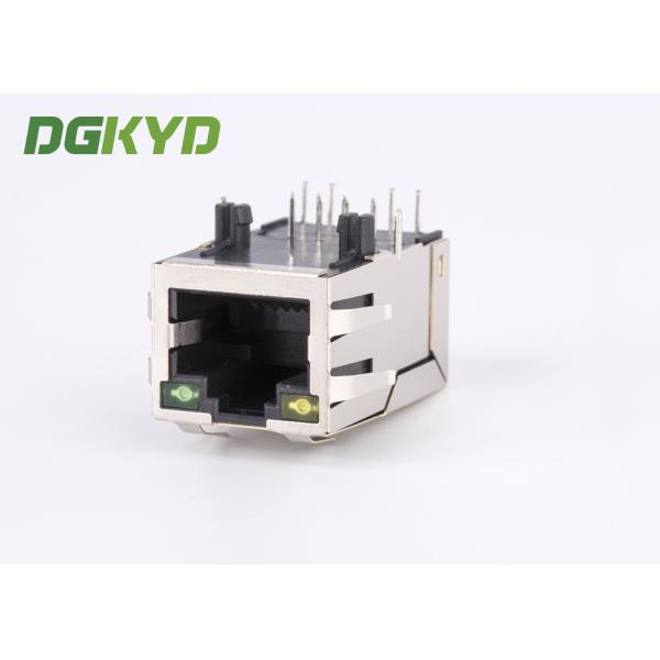 Quality Single Port Tab Up 100 BASE Magnetic RJ45 Jack Module With LEDS for sale