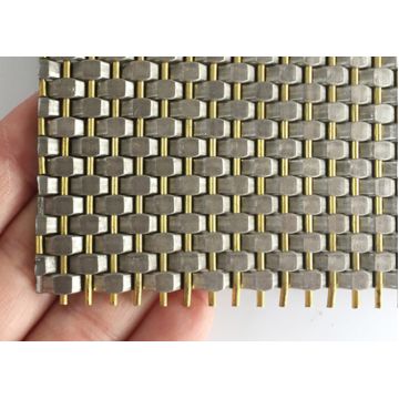 Quality Brass Crimped SS Woven Wire Mesh Cladding Facade PVD Surface for sale