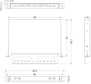 Takfly 1U Rackmount Patch Panel structure diagram