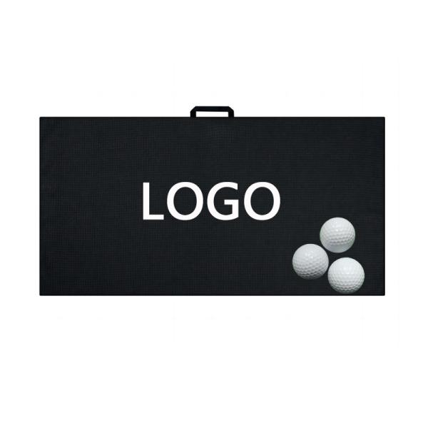 Quality Custom Microfiber Waffle Golf Towel With Magnetic Logo Printed for sale