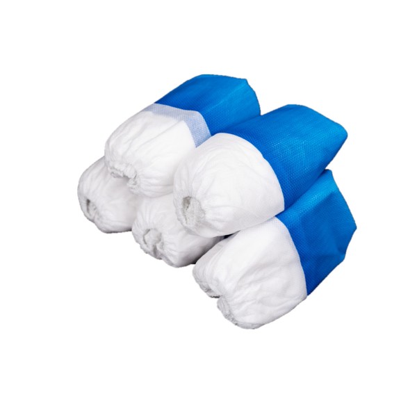 Quality Anti Bacterial Waterproof Blue And White Disposable Use Medical PP+CPE Shoe Cover for sale