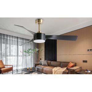 Quality Smart Energy Saving 52 Inch Ceiling Fan Lighting In Black for sale