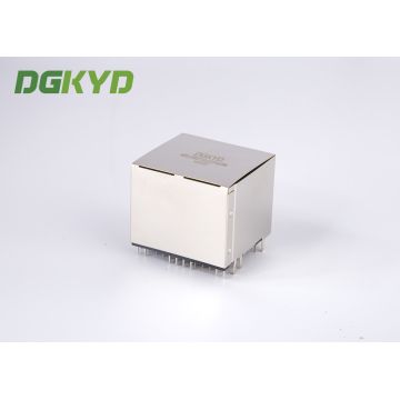 Quality OEM / ODM Shield 2X2 Dual Deck 4 Port RJ45 Modular Jack Without Transfomer for sale