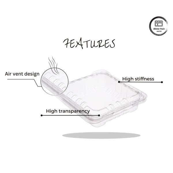 Quality 125g RPET Blueberry Clamshell Containers Transparent Fruit Packaging Boxes for sale