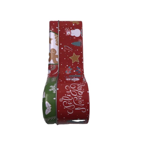 Quality Christmas Stocking Tins Gift Box Atlantic Tins Large Tin Food Storage Containers for sale
