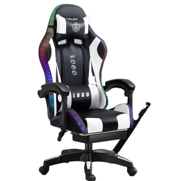 Quality RGB Gaming Chair with Lights and Speakers PU Leather Massage Computer Game Chair for sale
