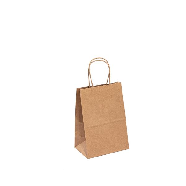 Quality Custom Printing Food Carrier Brown Kraft Takeaway Twisted Handle Paper Bags for sale