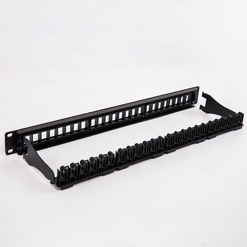 Quality Black UTP 1U Keystone Patch Panel 24 Port CAT6 Blank RJ45 Jacks for sale
