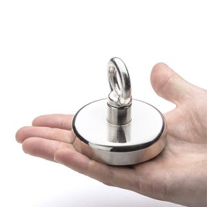 Quality A3 steel NdFeB magnet 148 LBS 67 KG Pulling Force D48mm Rare Earth POT Magnet for sale
