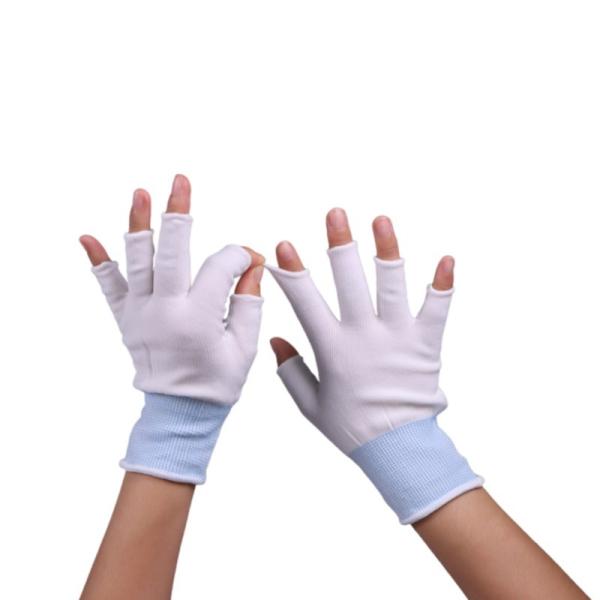 Quality Low Lint Half Finger Clean Room Glove Liners Ultra Thin And Breathable for sale