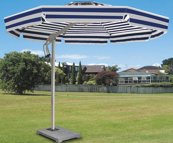 Quality Side Pole Striped Double Sided Patio Umbrella Beach Parasol Shopping Street Villa for sale