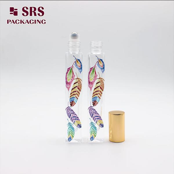 Quality GB2-10ml Square Perfume Glass Roller Ball Container Empty With 3d Printing for sale