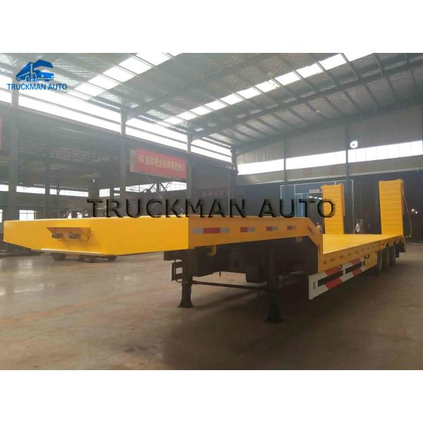 Quality Durable Heavy Duty Low Bed Semi Trailer Different Loading Capacity 3 Axles 60 for sale