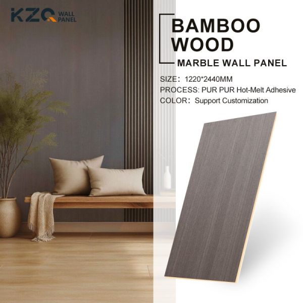 Quality Light Luxury Wood Grain Wall Panel, Fire-resistant And Moth Proof Bamboo Wood Fiber Wood Decorative Panel for sale