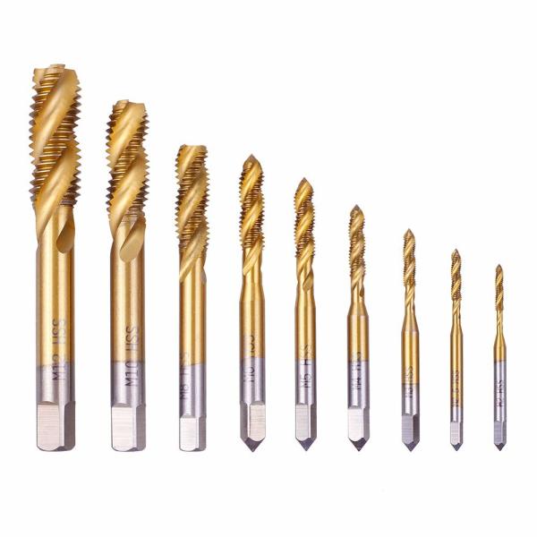 Quality M12 Titanium Coated Spiral Flute HSS Machine Taps DIN371 for sale