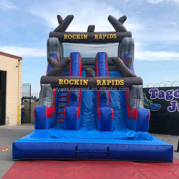 Quality Popular Inflatable Combo Bouncy Jumping Castle with Rock Red Waterslide and Big for sale