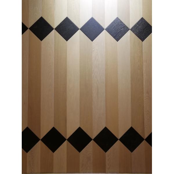 Quality oak parquet tiles, artistic parquets, black & white stained, 3D showing for sale