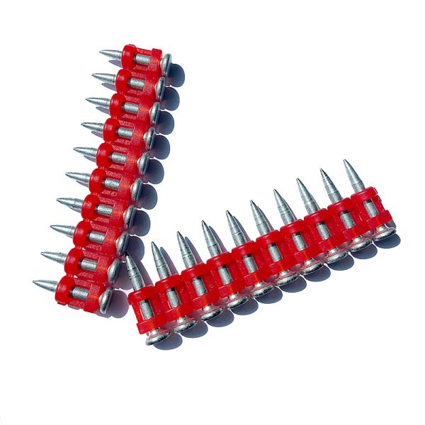 Quality Steel 60 Mechanical Galvanizing Gas Concrete Nails with Reinforced Red Collated Stripe for sale
