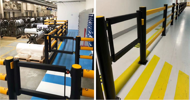 Flexible Pedestrian Barrier  Anti-Collision Guardrails Warehouse Safety Barrier Traffic Guardrails