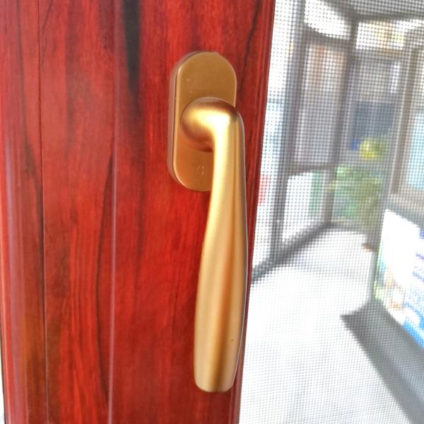 Quality Horizontal Brown Woodgrain Upvc Windows Opening Swing for sale