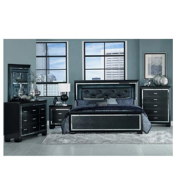 Quality Wood Master Bedroom Furniture Upholstered Platform Bed for sale
