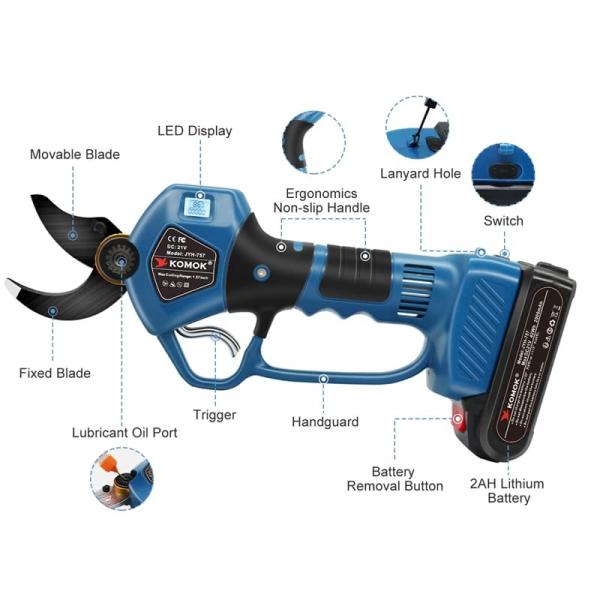 Quality Electric Pruning Shears 40mm Cutting Range With 21V Rechargeable Battery for sale