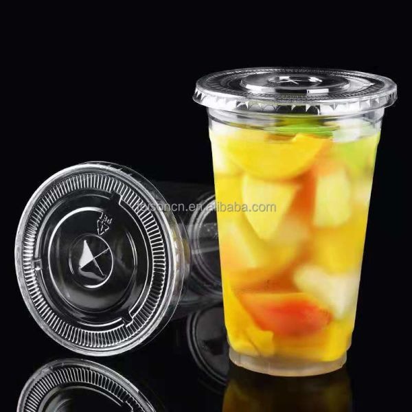 Quality Eco-friendly PET Plastic Flat Lids Cover for Cold Drink Cup Sample Provided Freely for sale