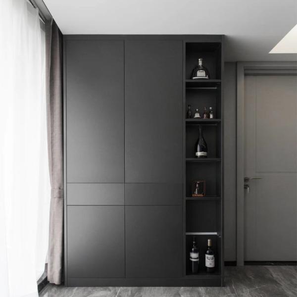 Quality Black Wardrobe Display Cabinet ODM Modern Wardrobe Closets For Home for sale