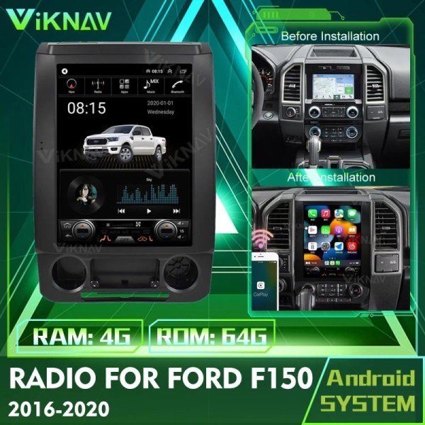 Quality 12.1 Inch Android Auto Screen Stereo For 2016-2020 Ford F150 Navigation GPS Multimedia DVD Player Wireless Carplay 4G for sale