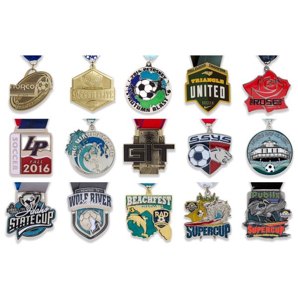 Quality ISO Zinc Alloy 60*3mm Shiny Silver Soft Enamel Medals for sale