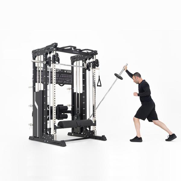 Quality Bodybuilding Multi Functional Pull Up Bar Smith Machine Squat Rack with Cable Pulley for sale