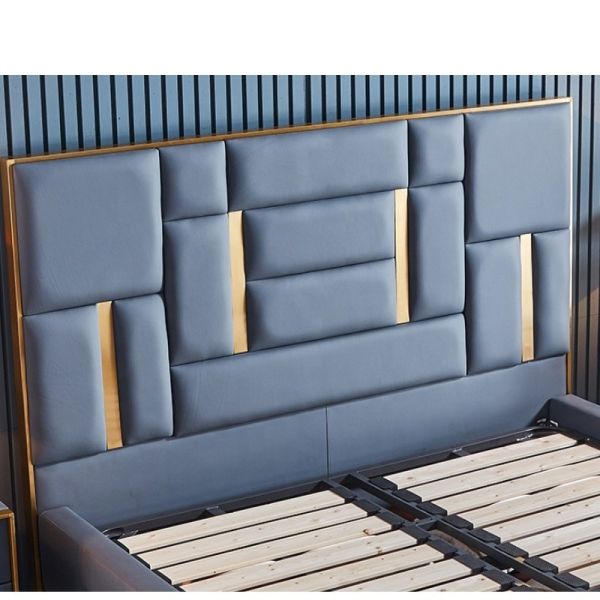 Quality Leather Tufted Upholstered Bed Modern King Bedroom Sets for sale