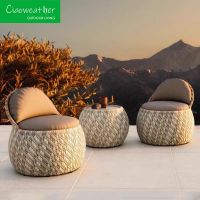 Quality Restaurant Outdoor Wicker Furniture Metal Aluminum Lounge Chair for Comfortable for sale