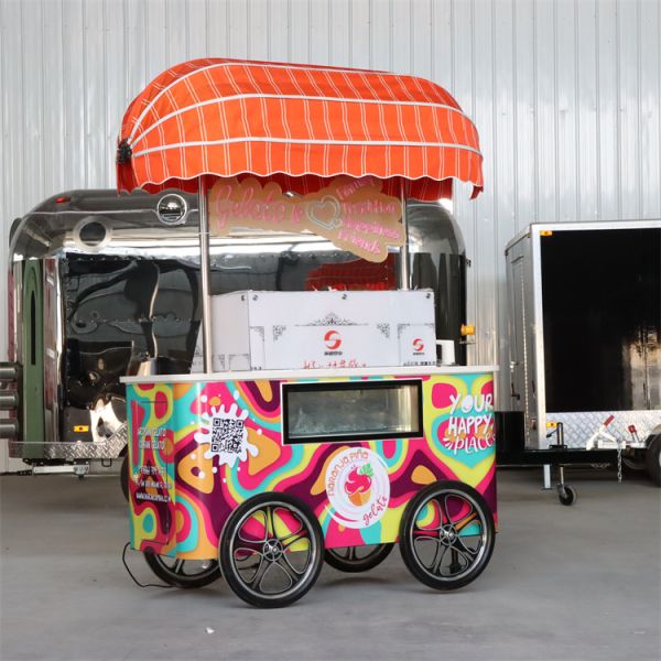Quality 2023 New design coffee tricycle bike food cart for mobile business Ice Cream Cart Gelato Bike for sale