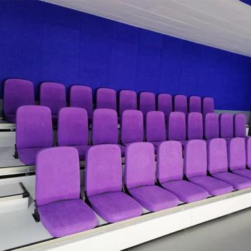 Quality purple Floor Mounted Telescopic Seats Retractable Bleacher Seating System for sale