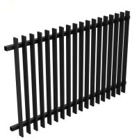 china Aluminum Blade Fence Modern Design Door Black Vertical Flat Noodles Fence
