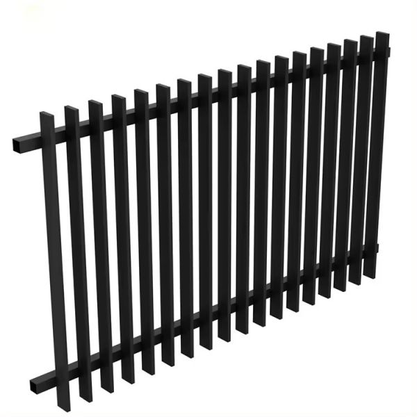 Quality Aluminum Blade Fence Modern Design Door Black Vertical Flat Noodles Fence Privacy Garden Vertical Flat Noodles Fence for sale