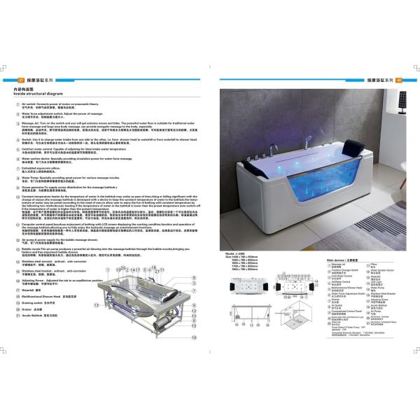 Quality Sophisticated Look Rectangular Whirlpool Tub Rectangle Jacuzzi Bathtub Customization for sale