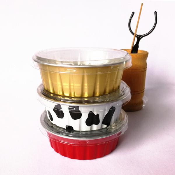 Quality Small Reusable Round Aluminum Foil Tin Cup Pudding Cake Mold for Baking Pastry for sale
