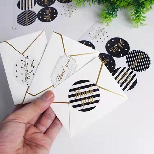 Quality Flower Waterproof Wedding Label Sticker Packaging Thank You Circle Stickers for sale