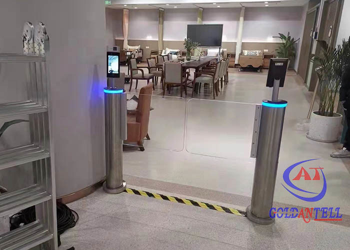 Quality 0.3s Cylindrical Swing Turnstile Face Recognition Temperature Swing Turnstile for sale