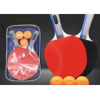 Quality 7 Plies Natural Wooden Ping Pong Paddle Set Straight Handle 1 Star Red Black for sale