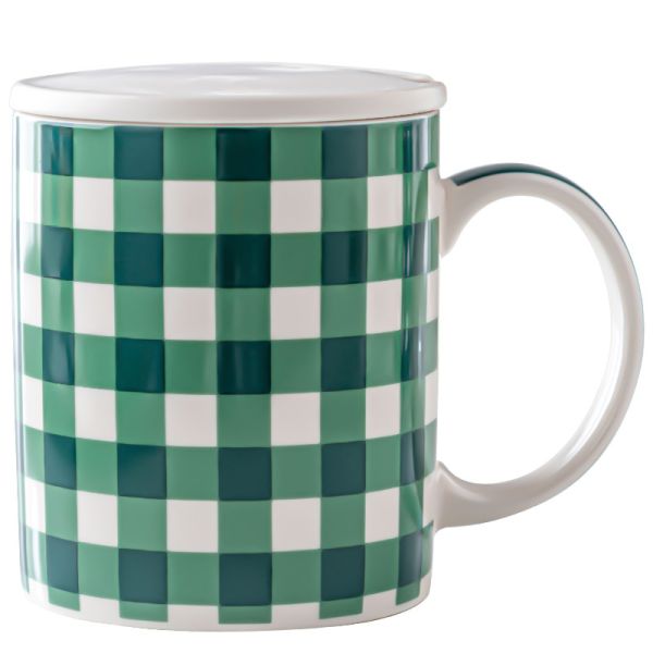Quality Custom Porcelain Taza Navidad Green Mosaic Ceramic Cup For Business Relationships for sale