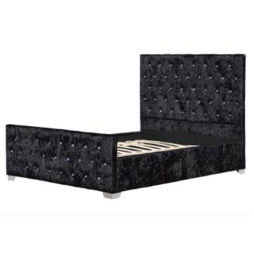 BSCI Upholstered Bed Frame With Diamond Headboard European Style Customized