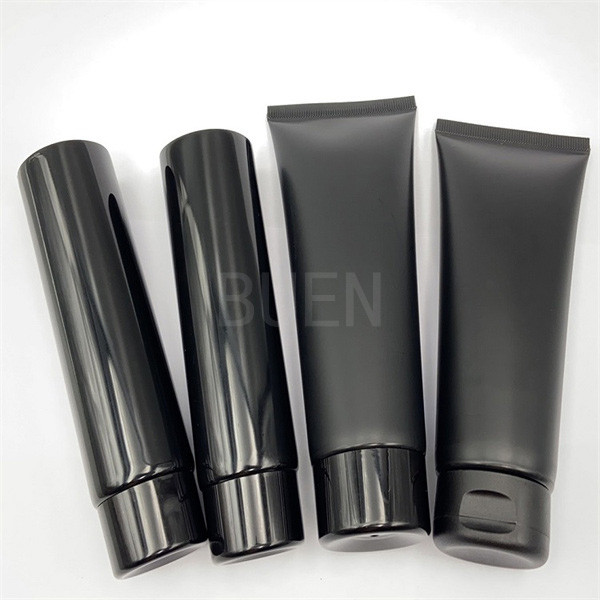 Quality Foundation Squeeze Plastic Cosmetic Tube Matte Black Mini 30ml for sale