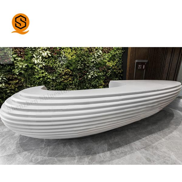 Quality Artificial Stone Modern Hotel Reception Desk Customized Requirement for sale